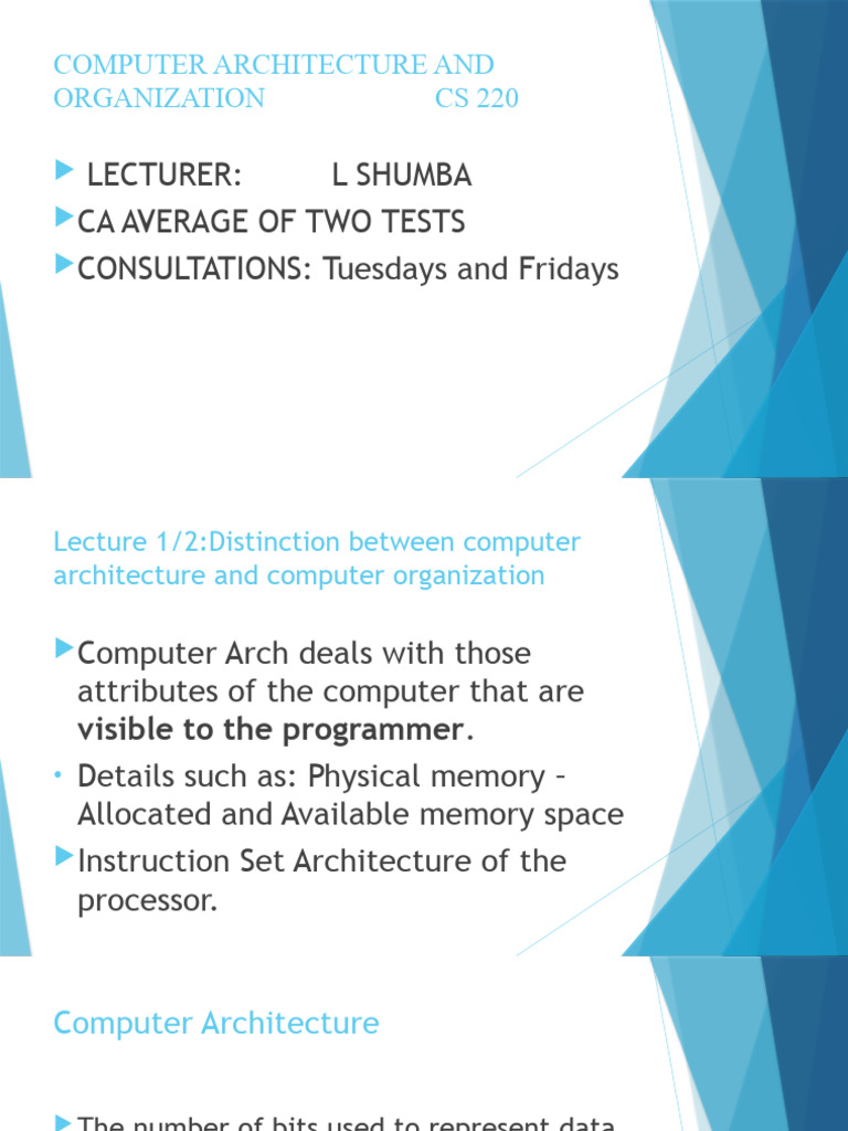 Lecture 1 Types Of Computer Architectures Pdf Computer Data Storage Central Processing Unit