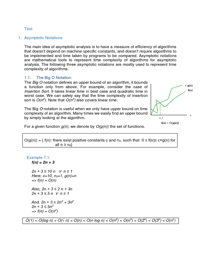 Four Asysmptotic Notations | PDF | Time Complexity | Computational Complexity Theory