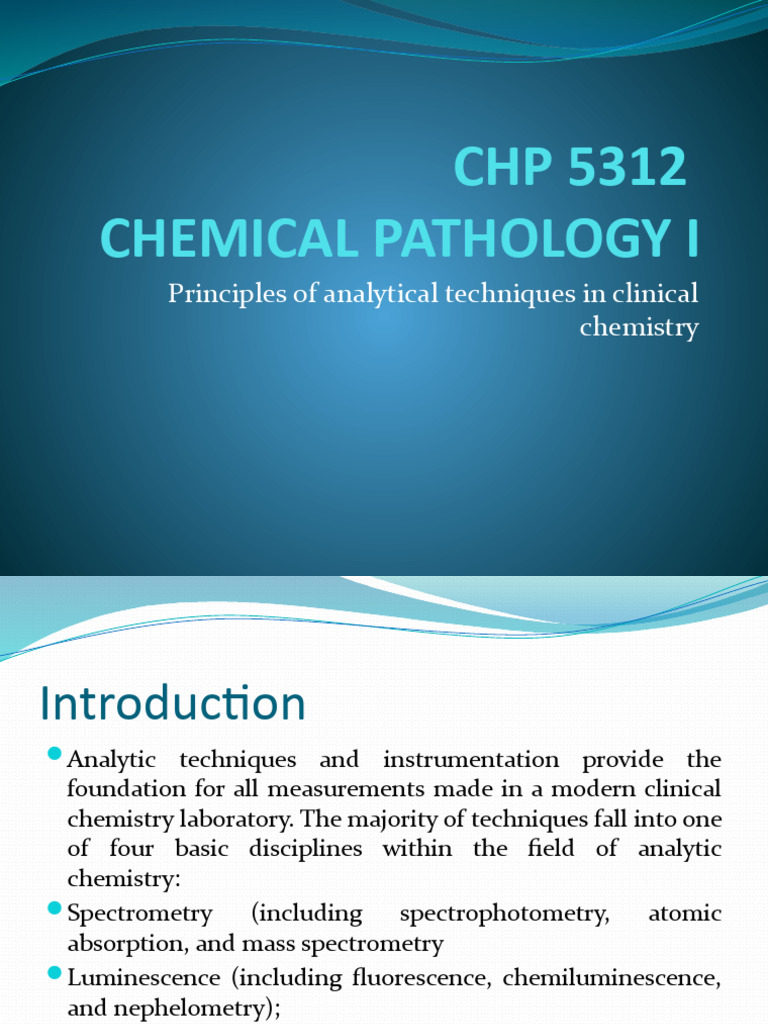 CHP 5312 Principles of Analytical Tech in Clin Chem | PDF | Absorbance | Emission Spectrum