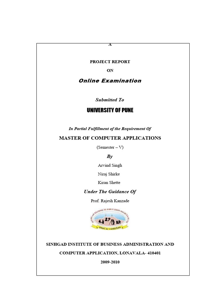 Online Examination Project Report Documentation Only | PDF | Internet & Web | World Wide Web