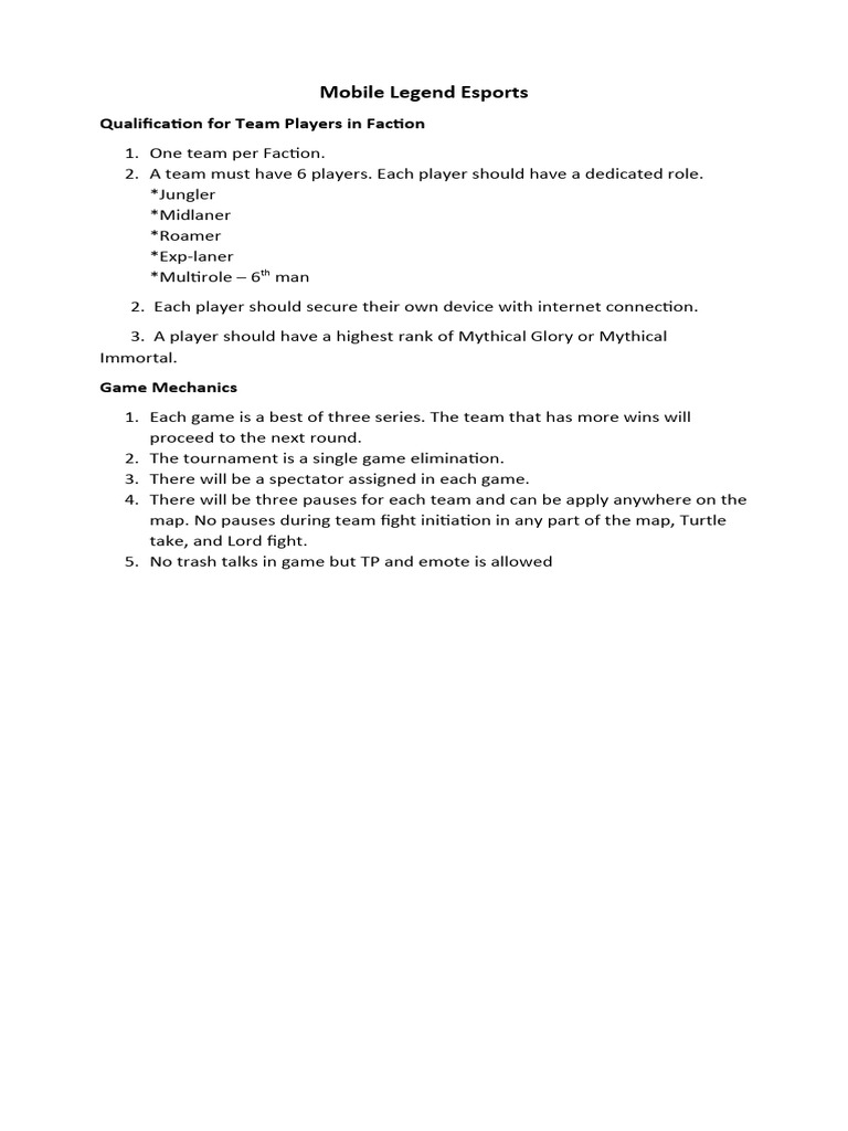 Mobile Legend Mechanics | PDF | Sports & Recreation | Games & Activities