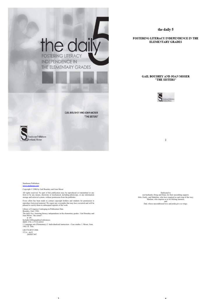 The Daily 5 Fostering Literacy in The Elementary Grades - Compress ...