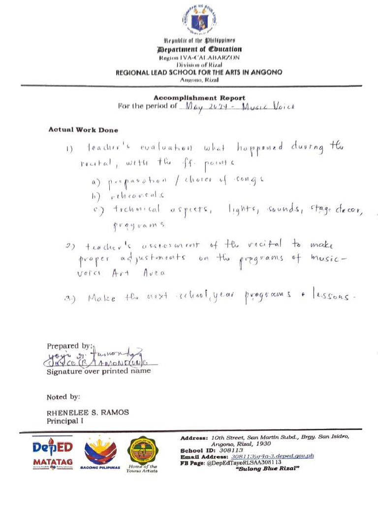 May 2024 Accomplishment Report | PDF