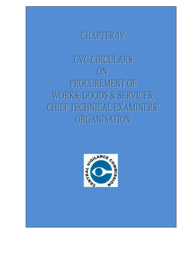 CVC Circulars on Procurement of Works | PDF | Procurement | Consultant