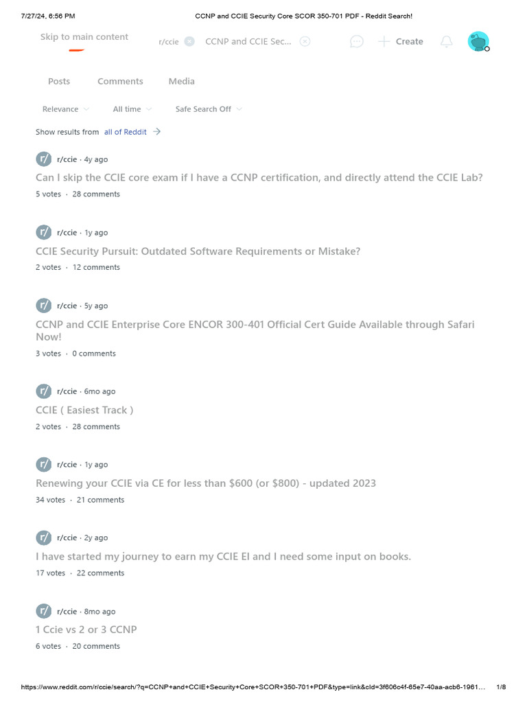 CCNP and CCIE Security Core SCOR 350-701 PDF - Reddit Search! | PDF | Computing | Vocational ...