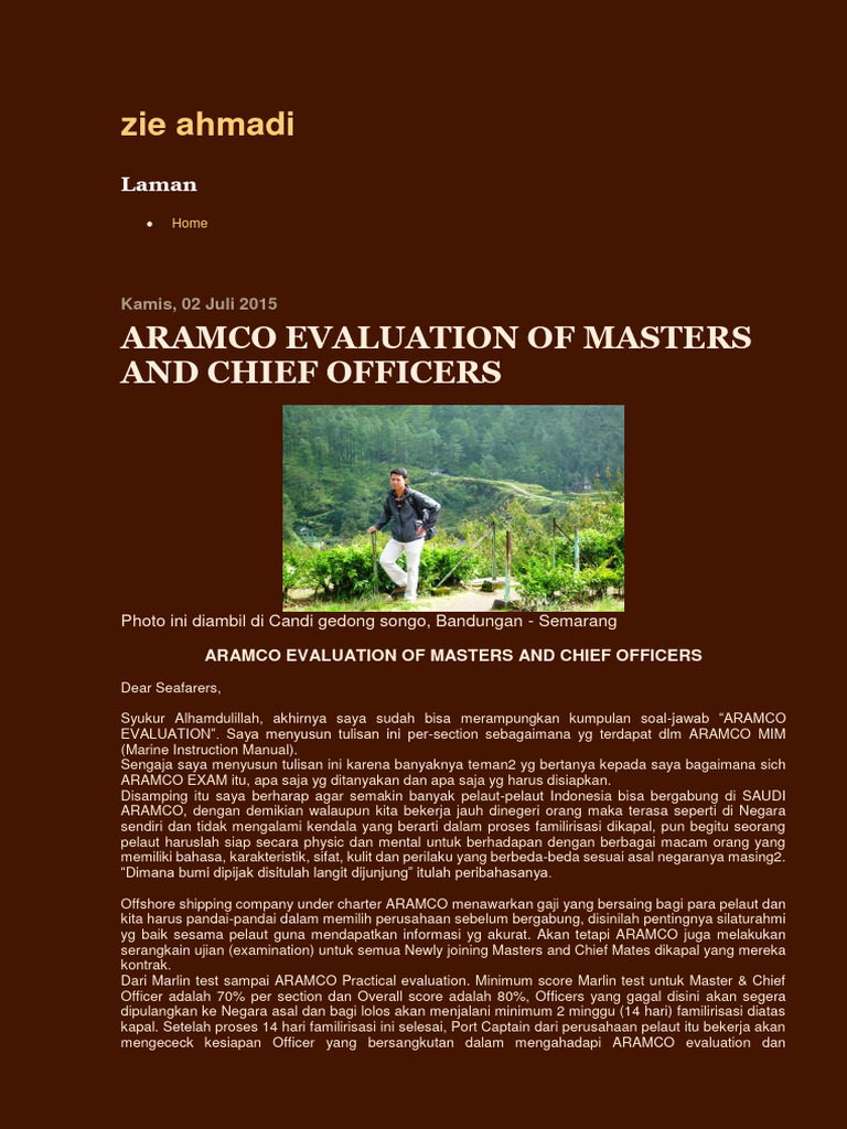 ARAMCO Evaluation Guide for Officers | PDF | Compass | Tide