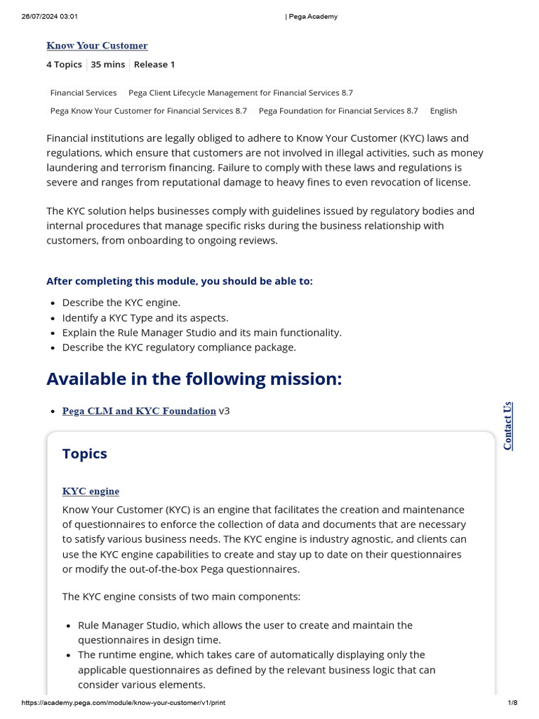 KYC_TYPES_KYC_TYPES_CATEGORIES_ Pega Academy | Download Free PDF ...