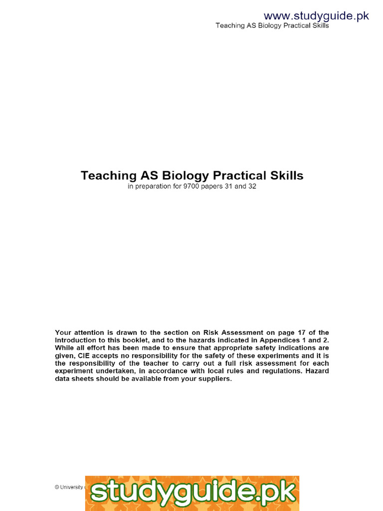 Teaching AS Biology Practical Skills | PDF