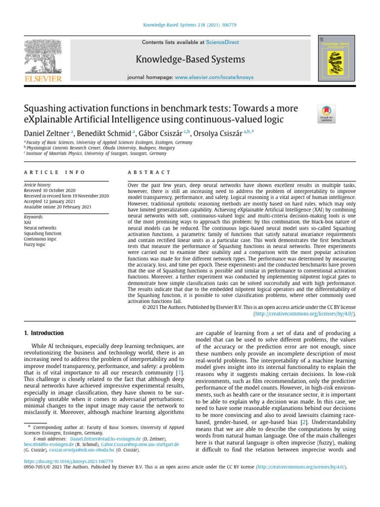 Squashing Functions for XAI in Neural Networks | PDF | Applied ...