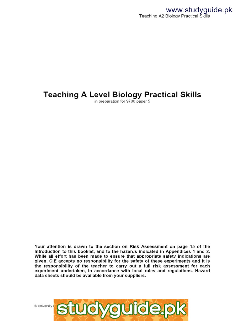 Teaching A Level Biology Practical Skills | PDF