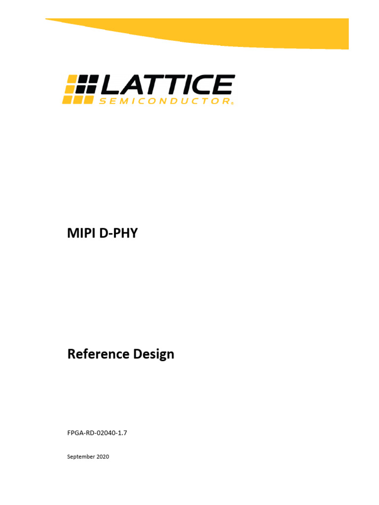 Fpga RD 02040 1 7 Mipi D Phy Reference Design | PDF | Computer ...