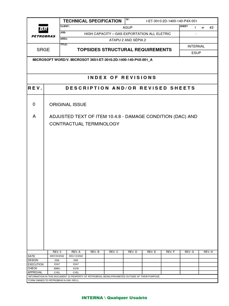 Topsides Structural Requirements Document | PDF | Strength Of Materials ...