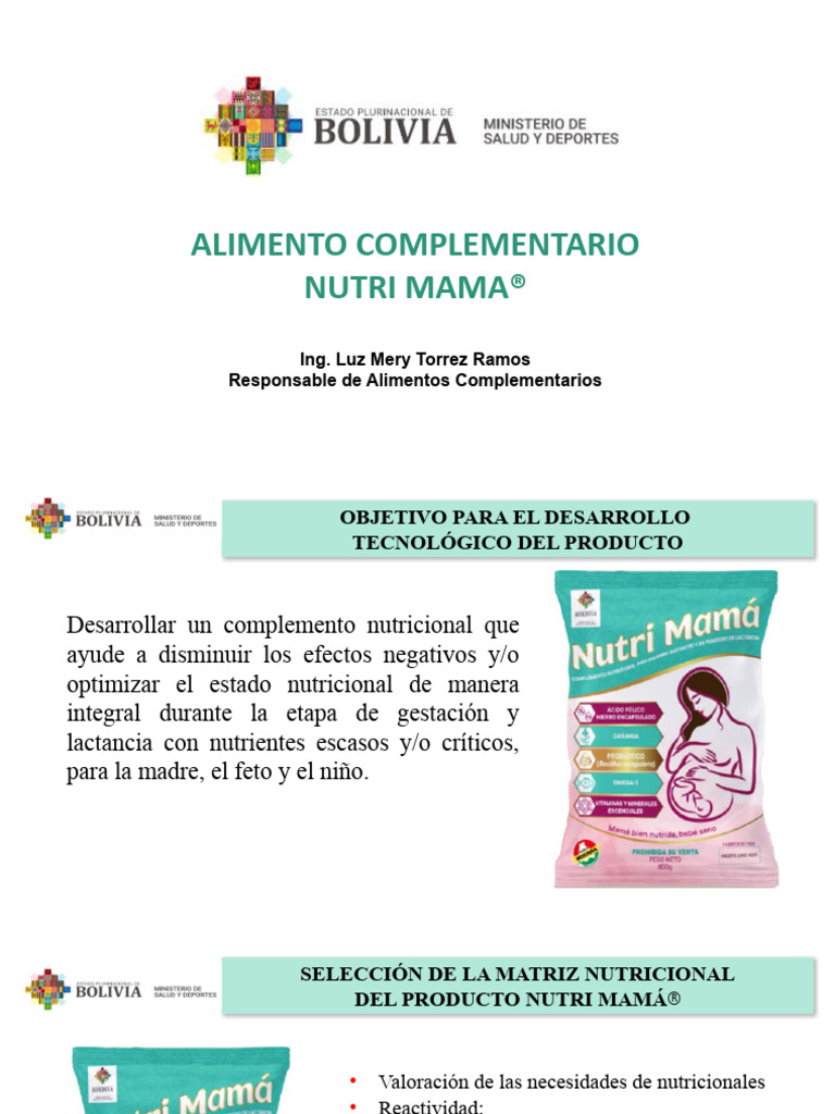 Alimento Complementario Nutri Mamá 05-12-2023 | PDF | Vitamina | Nutrición