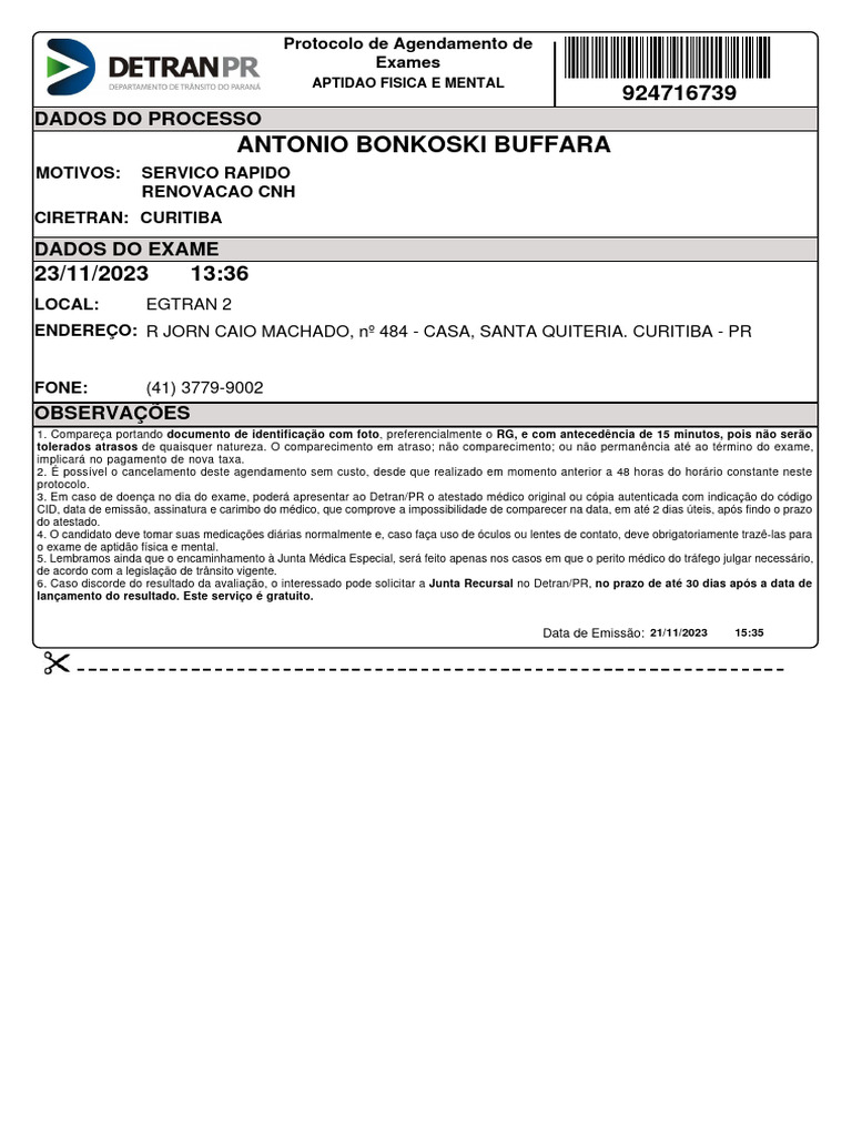 ProtocoloAgendamento 4 | PDF