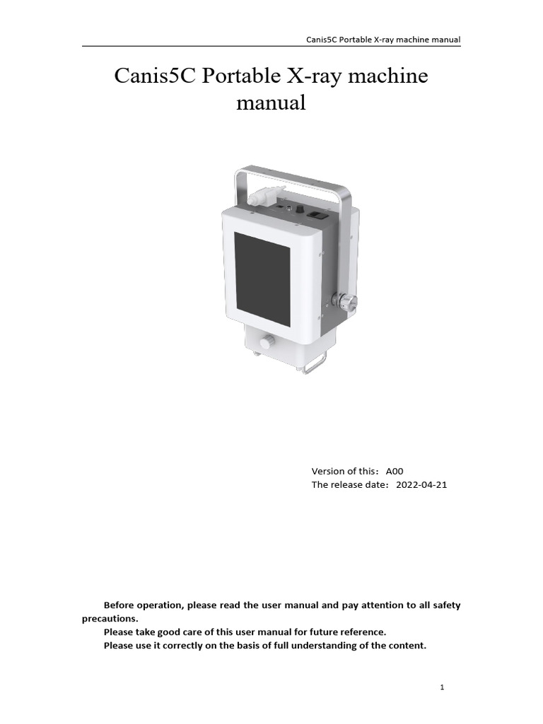 Canis5C Portable X-Ray Machine Manual | PDF | Electrical Engineering ...