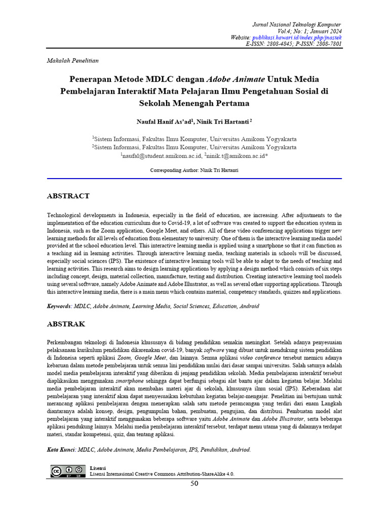 Penerapan Metode MDLC Dengan Adobe Animate Untuk M | PDF