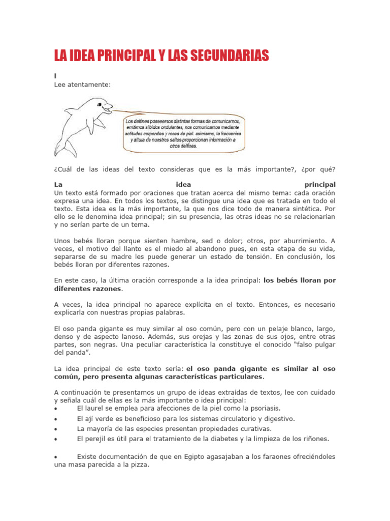La Idea Principal y Las Secundarias | PDF | Nube | Ecosistema