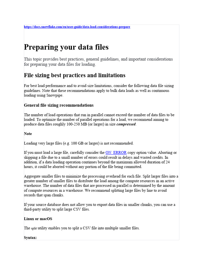 Best Practices For Data Load | PDF | Computer File | Comma Separated Values