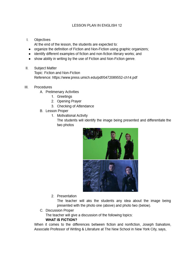 Lesson Plan in Teaching Prose 1 | PDF | Non Fiction | Writing