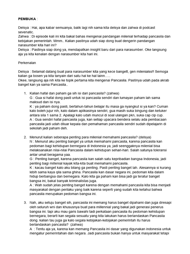 Naskah Podcast | PDF