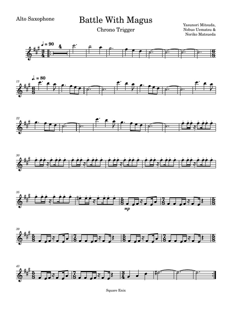 Chrono Trigger: Battle With Magus Sheet | PDF