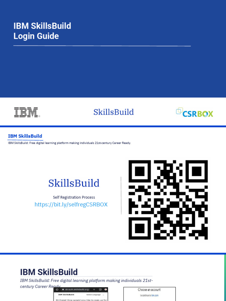 IBM SkillsBuild Login and Setup Guide | PDF | Computing
