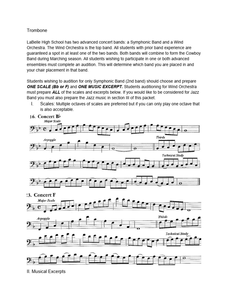 2024 Trombone Audition Music | PDF