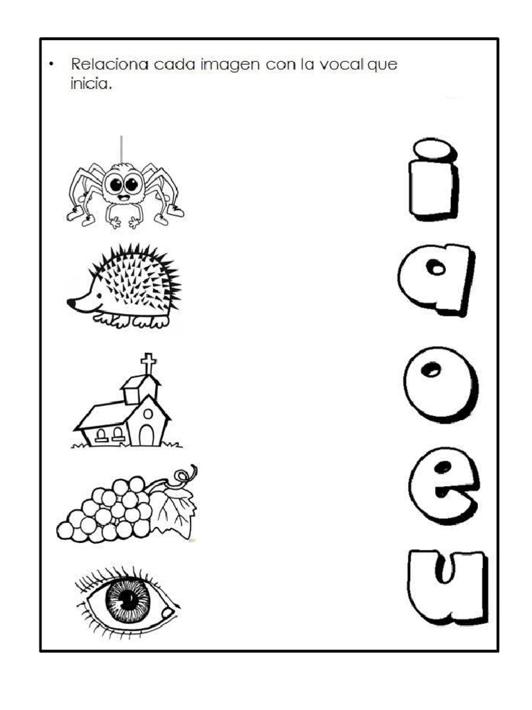 Hojas de Trabajo de Las Vocales | PDF