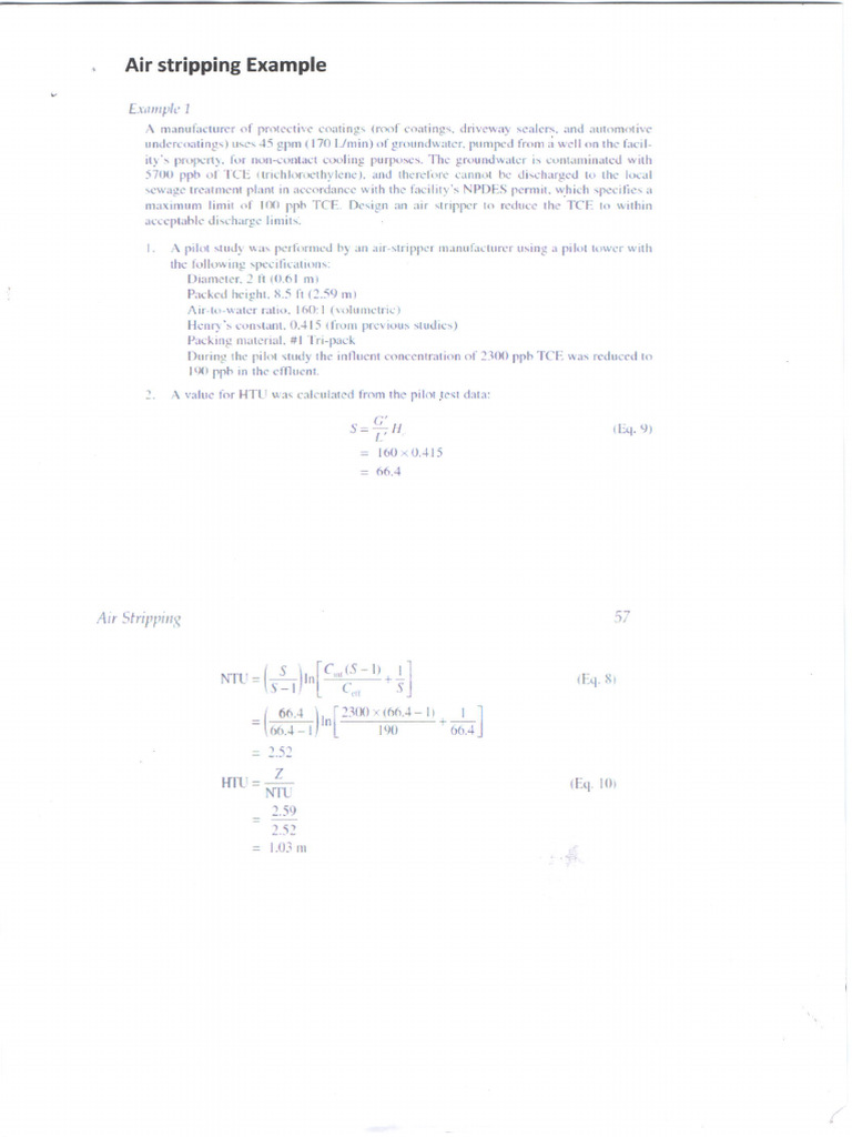 Air Stripping Process and Calculations | PDF | Science & Mathematics