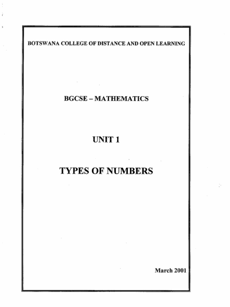 Maths Unit 1 Main | PDF