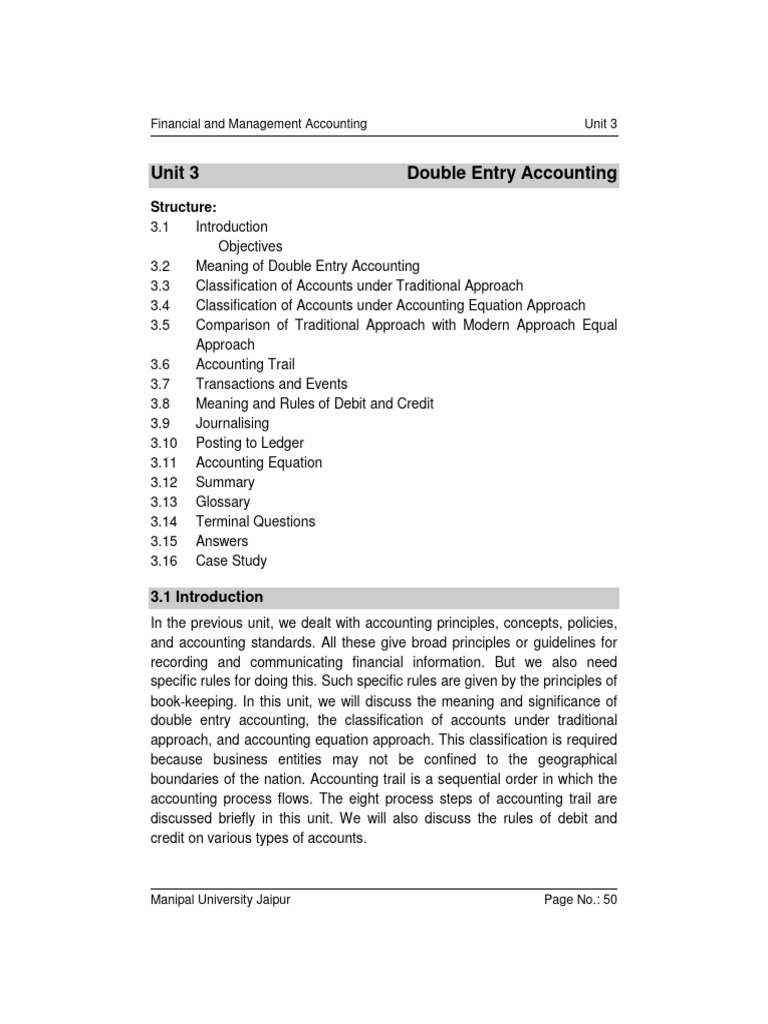 Unit 03 Double Entry Accounting Pdf Debits And Credits Expense