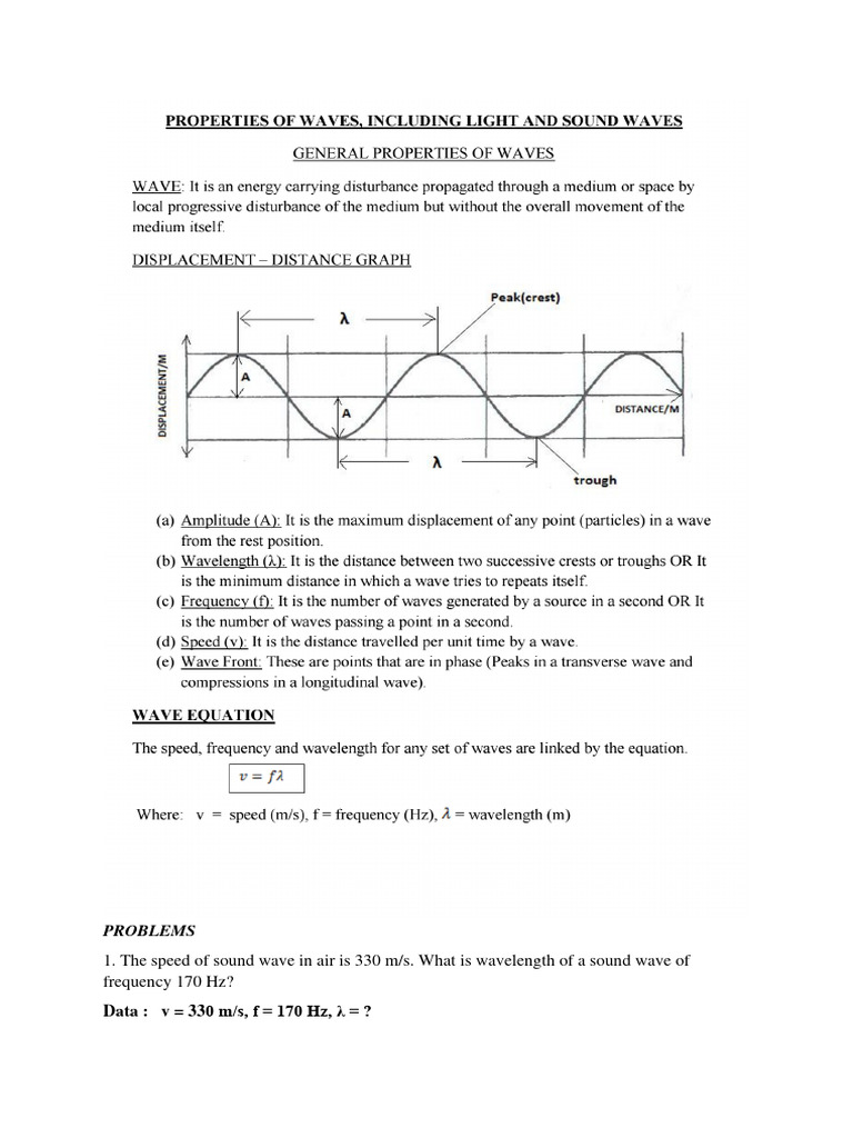 WAVES NOTES FORM5 S | PDF | Waves | Refraction