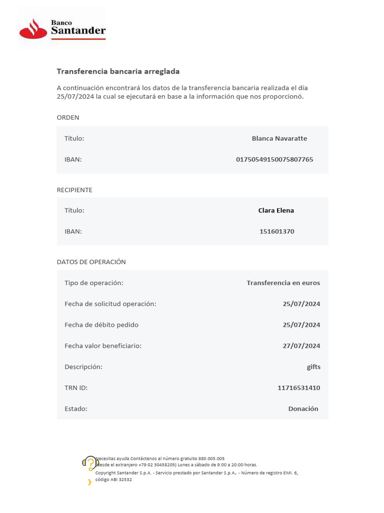 Clara Elena | PDF | Transferencia bancaria | Pagos