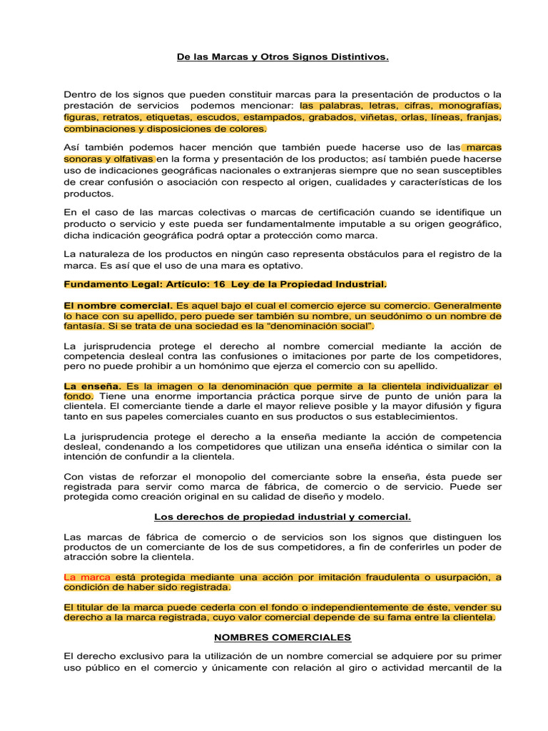 De Las Marcas y Otros Signos Distintivos CORREGIDO | PDF | Marca ...