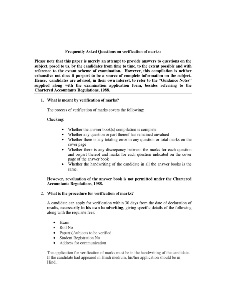 23803FAQs Verification Marks | PDF