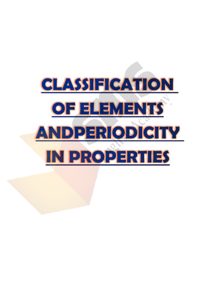 Classification of Elements6 | PDF | Periodic Table | Chemical Elements