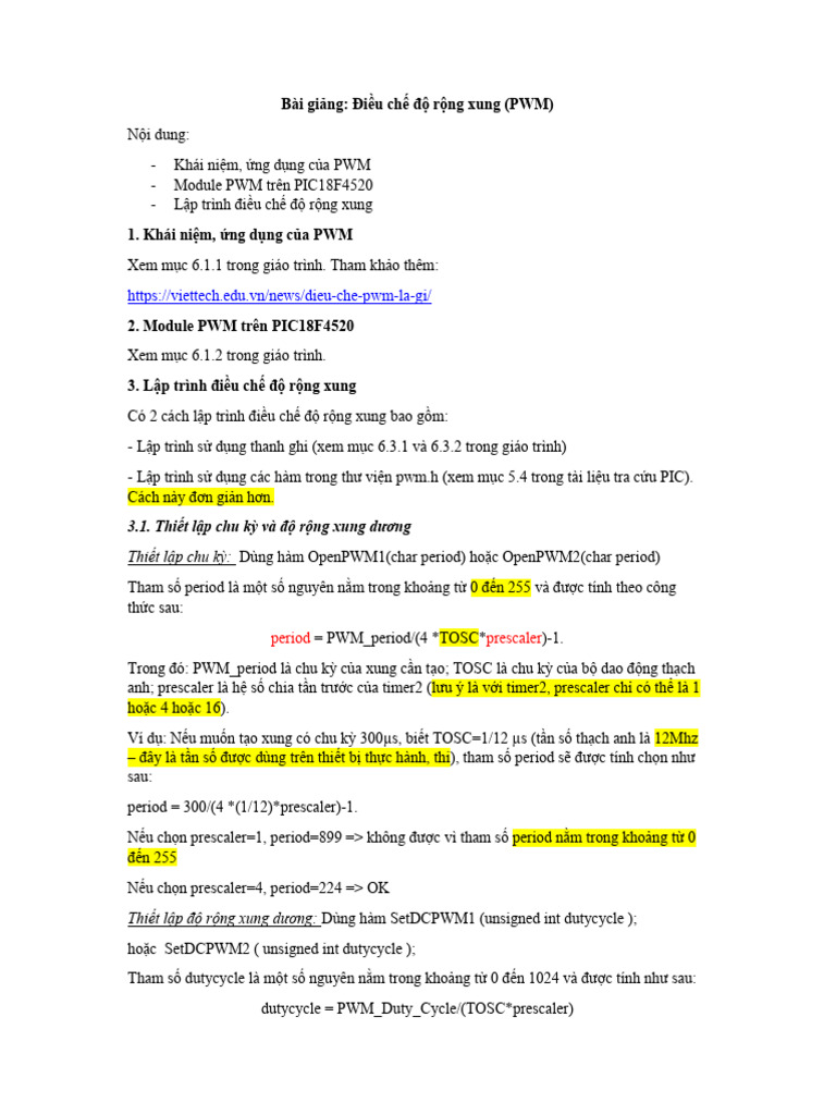 3 Bai Giang PWM | PDF