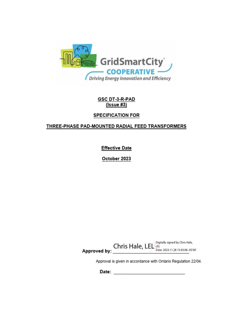 GSC Three Phase Radial PDMTX Issue 3 - FINAL | PDF | Transformer | Fuse (Electrical)