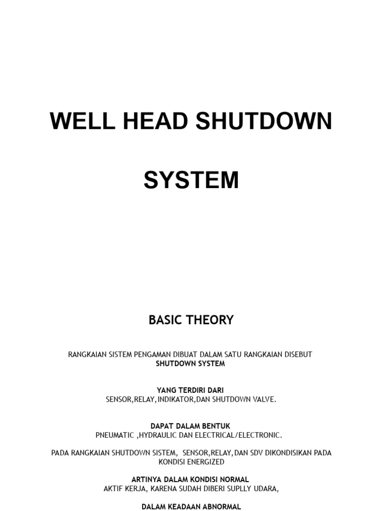 Well Head SD System | PDF