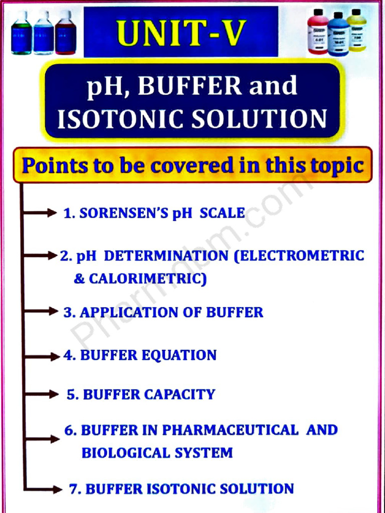 Physical Pharmaceutics I Unit 5 | PDF | Buffer Solution | Ph