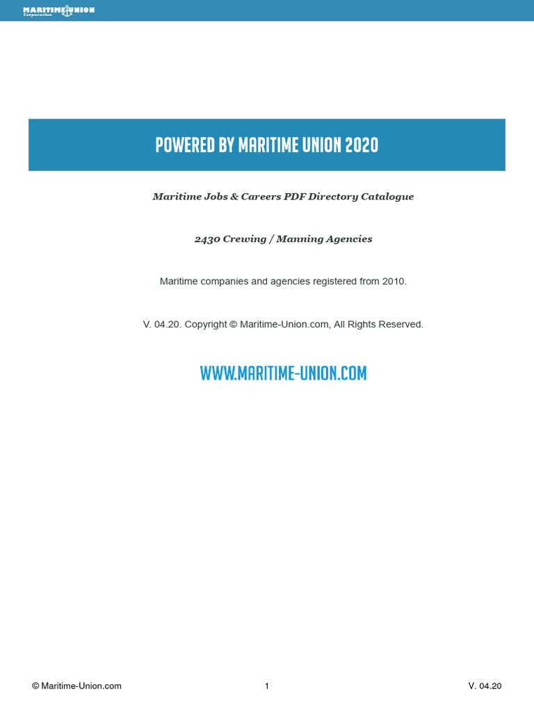 2430 Crewing Manning Agencies - 2020 | PDF | Bangladesh | Alaska
