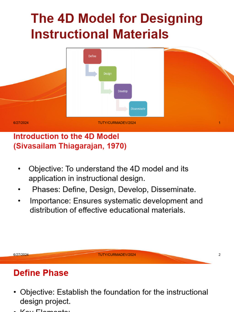 Overview of the 4D Instructional Model | PDF | Instructional Design | Multimedia
