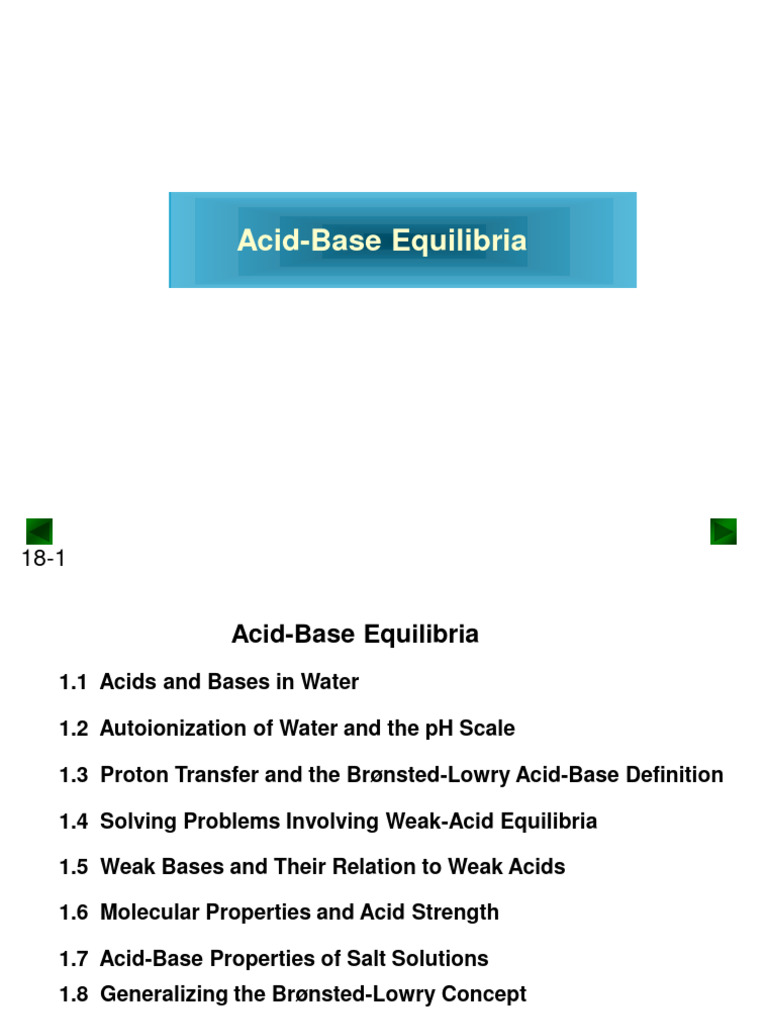 Lecture Slides On Acids and Bases | PDF | Acid | Ph