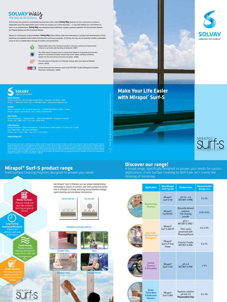 Brochura Mirapol Surf Flyer | PDF | Detergent | Surfactant
