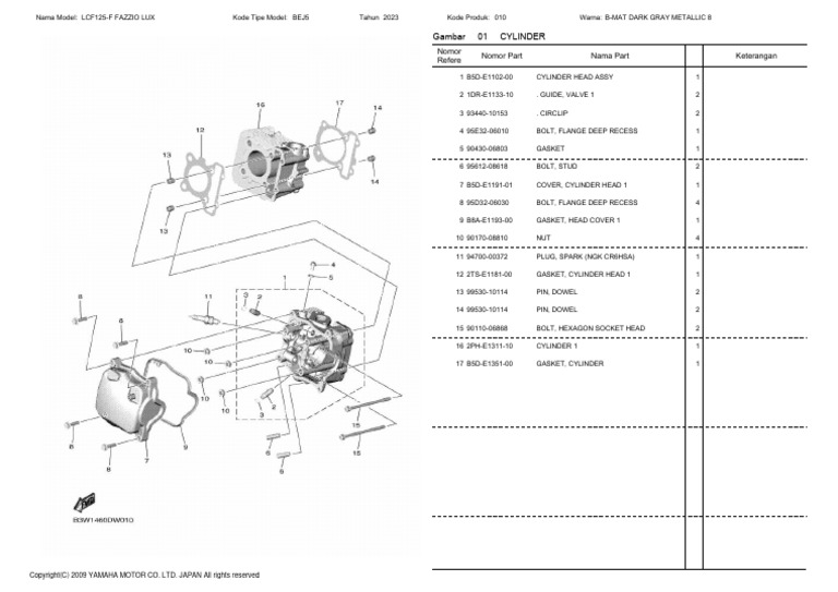 1 LCF125-F Fazzio Lux Cylinder | PDF | Engines | Mechanical Engineering