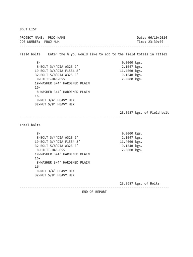 Bolt List | PDF | Home & Garden | Technology & Engineering
