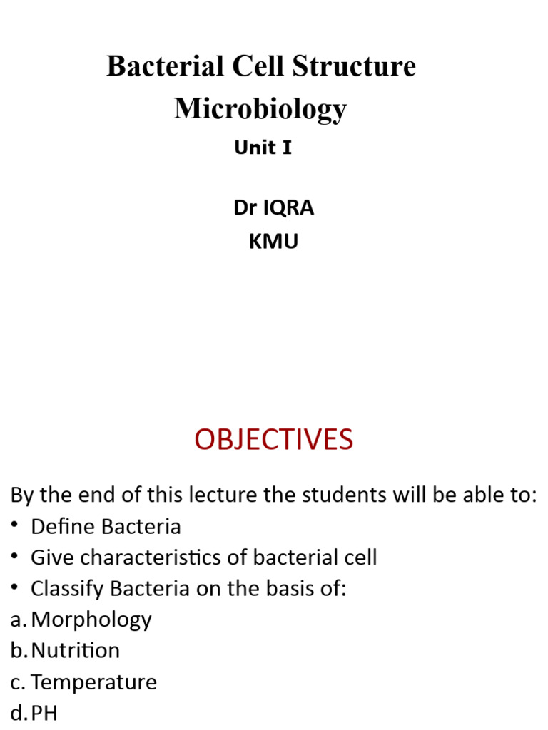 Bacteria (Unit-I) - 1 | PDF | Bacteria | Cell (Biology)