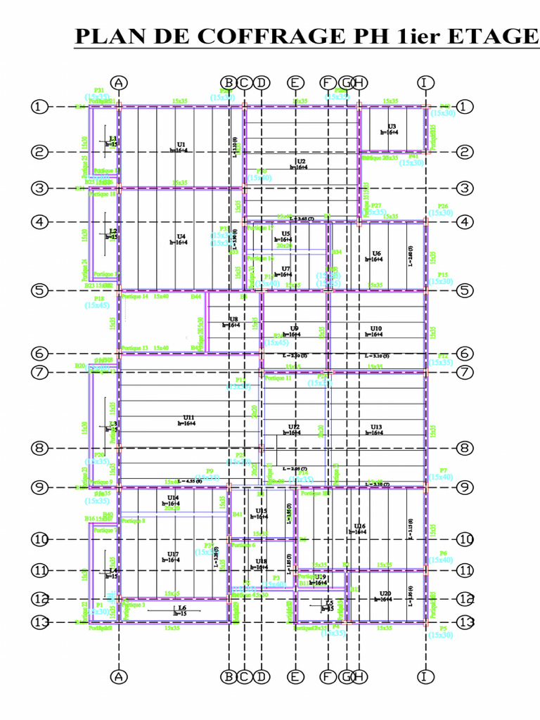 Plan Coffrages PH 1er | PDF