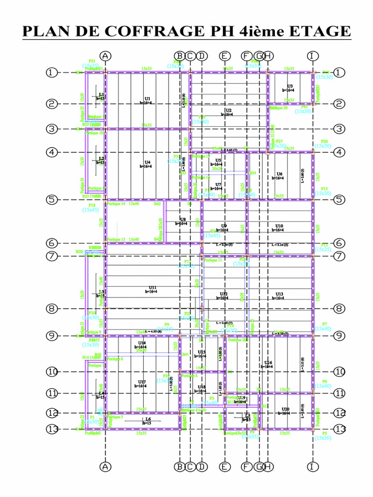 PLAN COFFRAGES PH 4EME | PDF