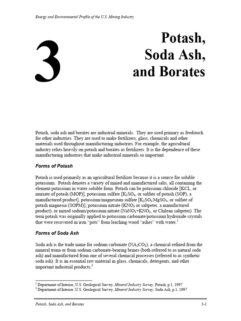 Potash and Soda Ash Overview | PDF | Sodium Carbonate | Potash